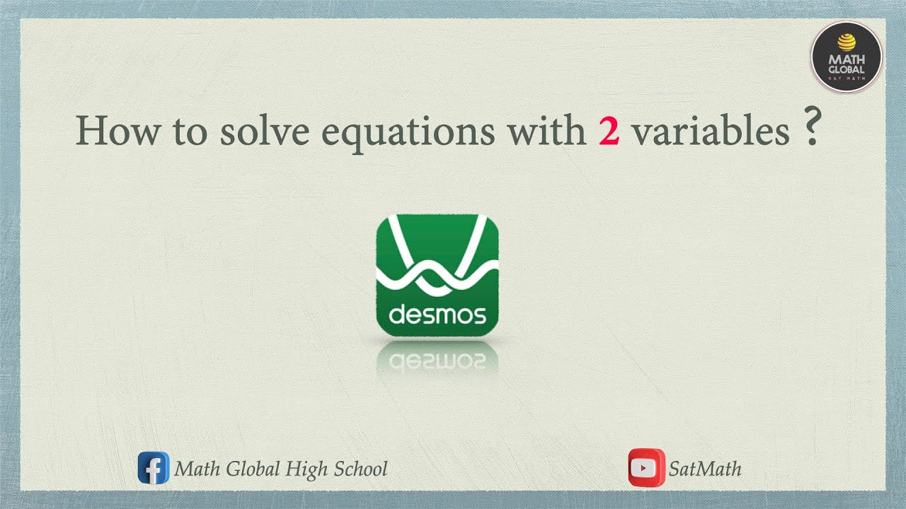 Desmos : Solving Equations with 2 variables - YouTube
