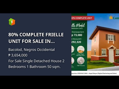 80% COMPLETE FRIELLE UNIT FOR SALE IN CAMELLA BACOLOD SOUTH - YouTube