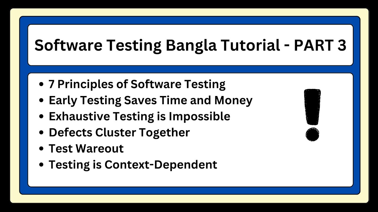 Software Testing Bangla Tutorial - Part 3 | 7 Principles of Software ...