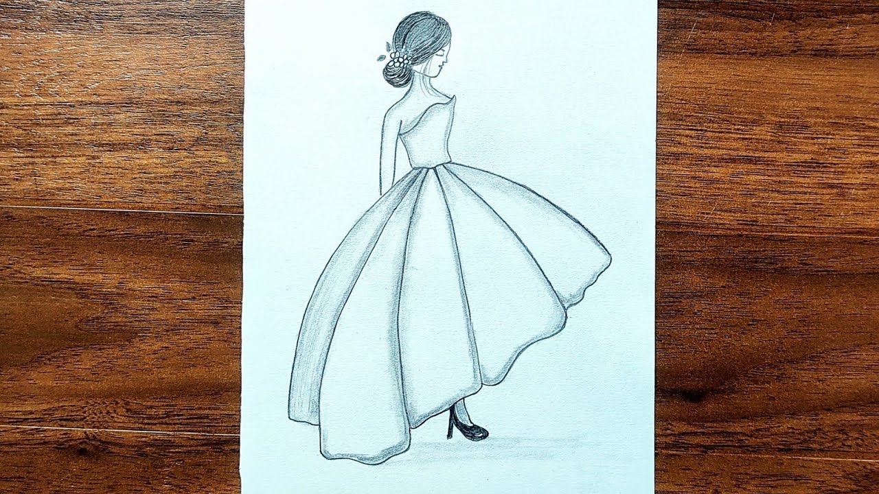 How to draw very easy Girl dress -Drawing easy || Drawing for beginner ...