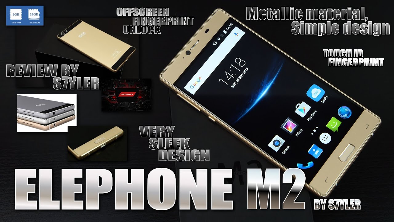 Elephone M2 Gold (Review) Front Fingerprint ID, Thin Unibody Design ...