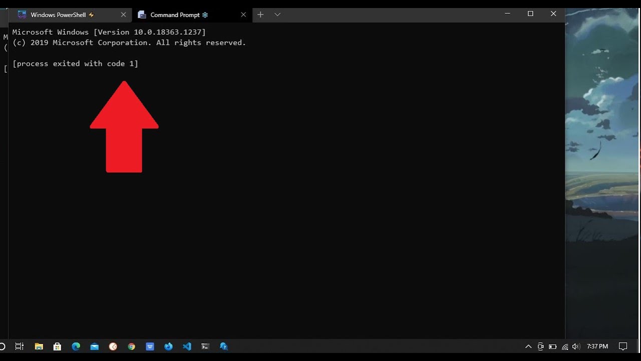 Fix Process Exited With The Code 1 Command Prompt YouTube Fix Process Exited With The Code 1 Command Prompt YouTube