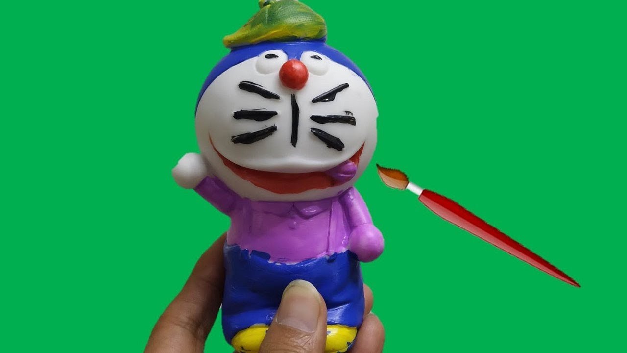 How to paint a colorful Doraemon for kids and learn colors. | Crazy ...