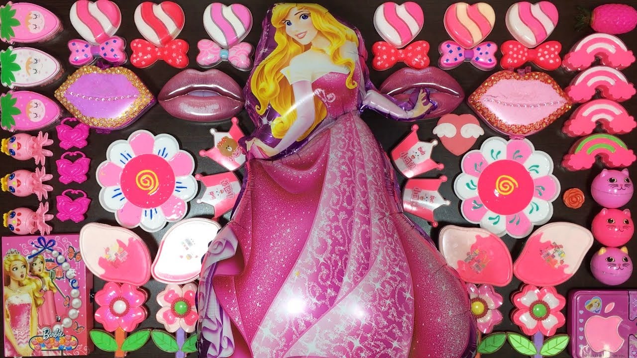 PINK DISNEY PRINCESS Slime | Mixing Random Things into Slime | Most ...