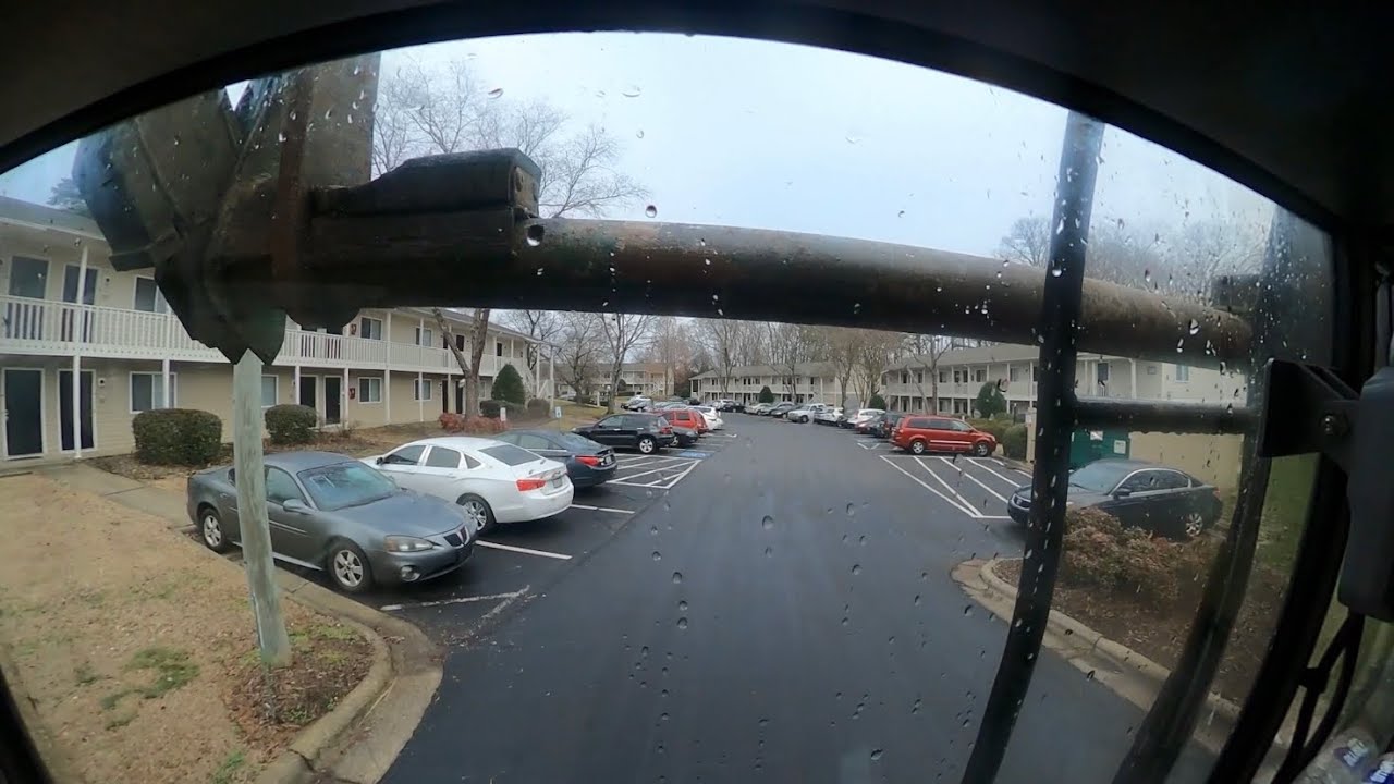 In cab view commercial garbage truck - YouTube