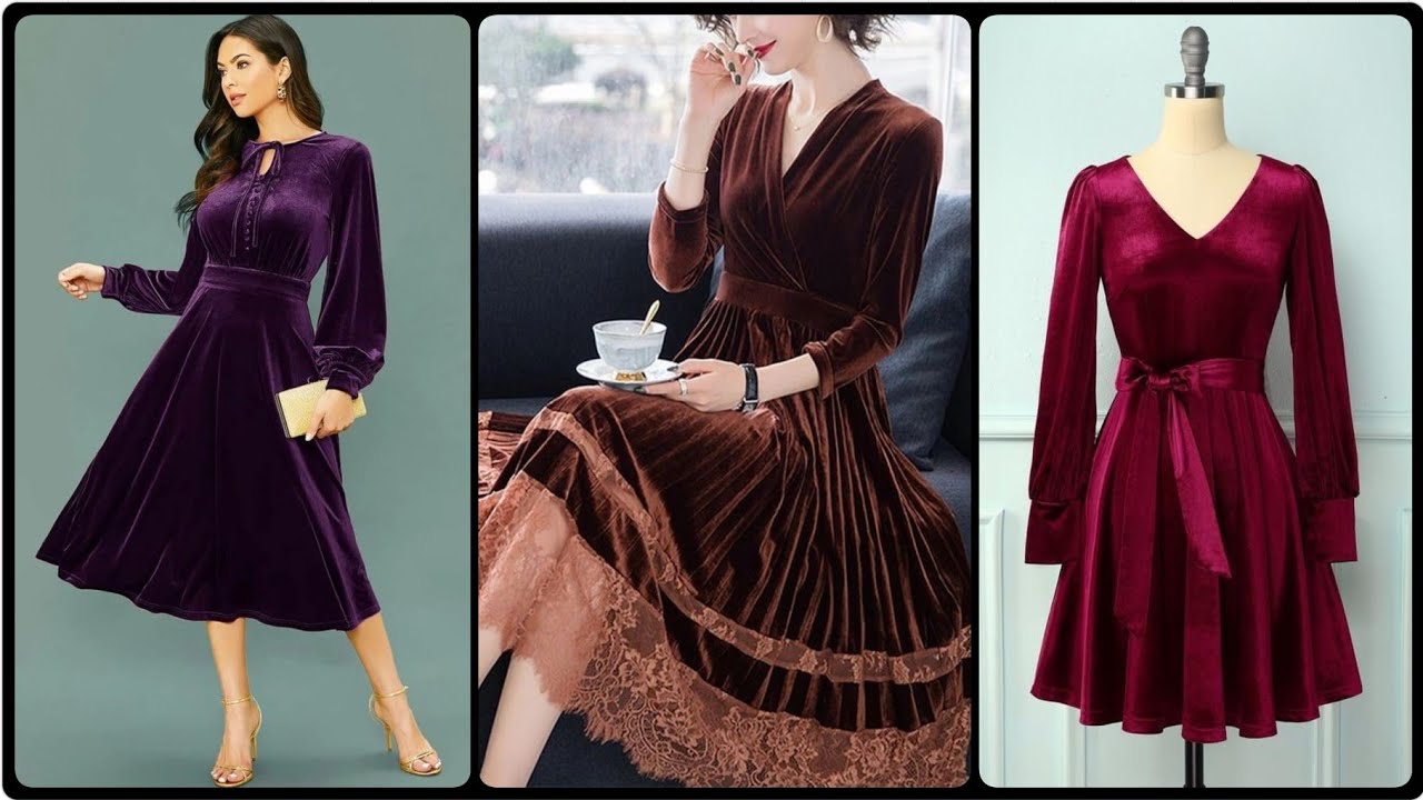 Winter Velvet Frocks Designing Ideas Pakistani Style - YouTube