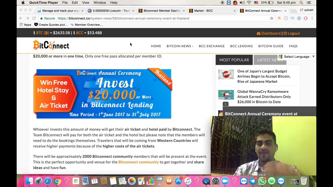 Bitconnect Lending Investment of $20,000 to qualify for 1st Bitconnect ...