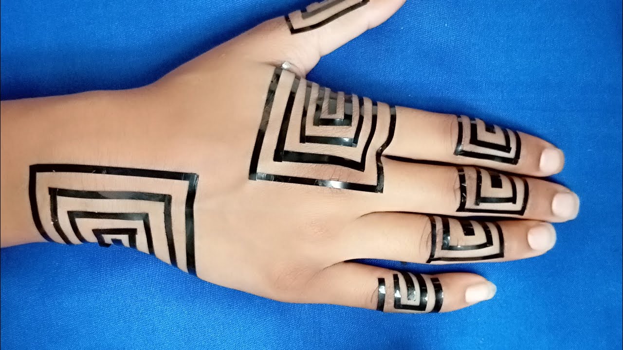 new cello tape mehndi tricks/ new back hand mehndi design - YouTube