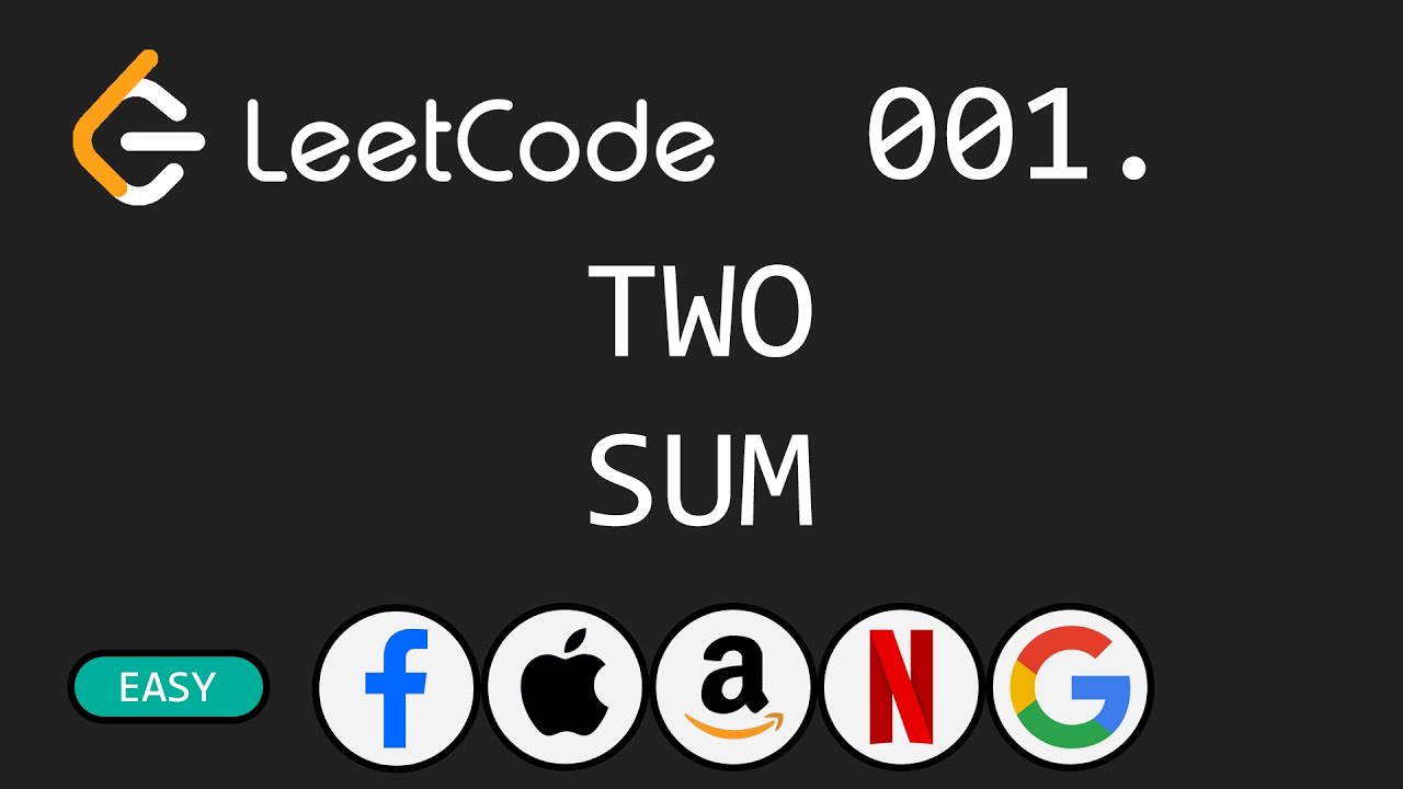 Two Sum Leetcode 1 Python Youtube