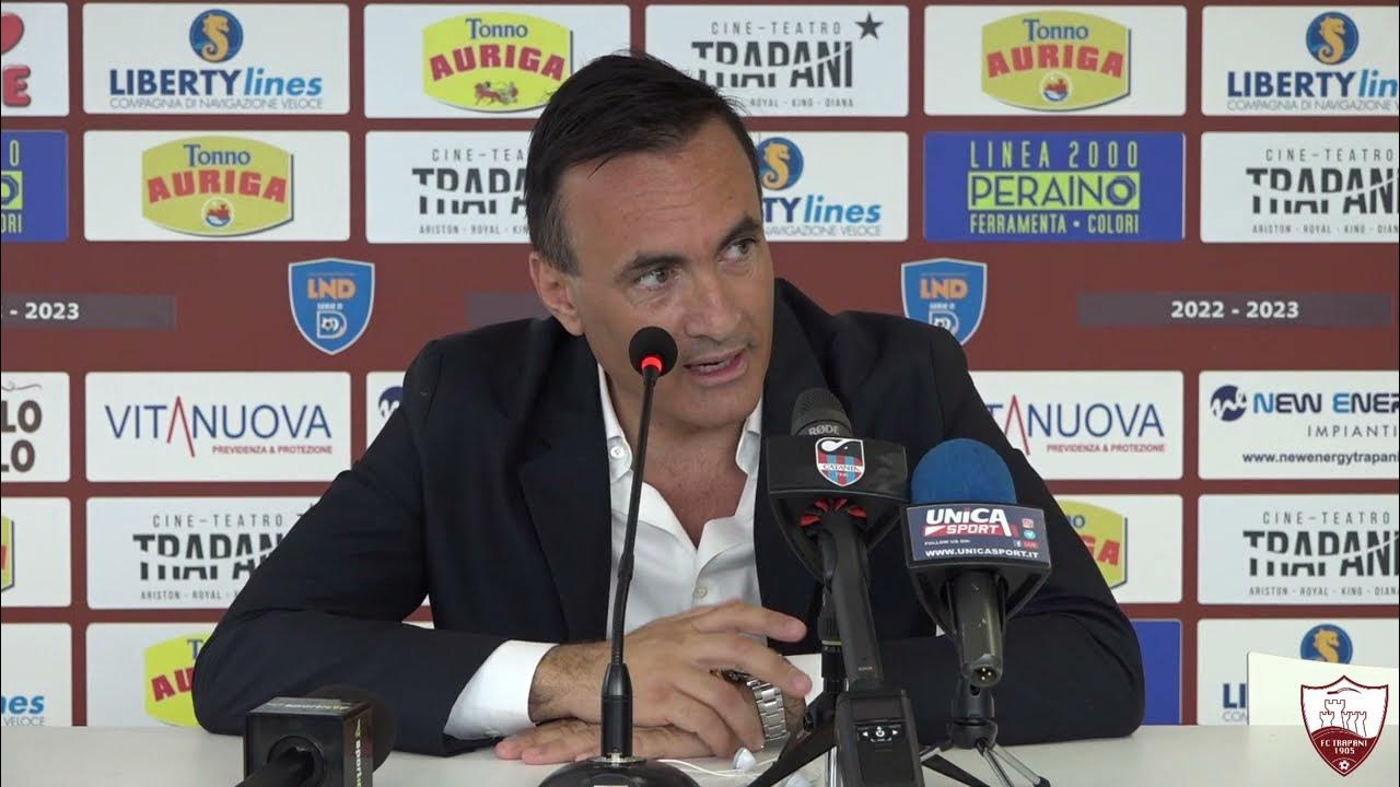 Trapani-Catania 1-0, il presidente Valerio Antonini in conferenza stampa - YouTube