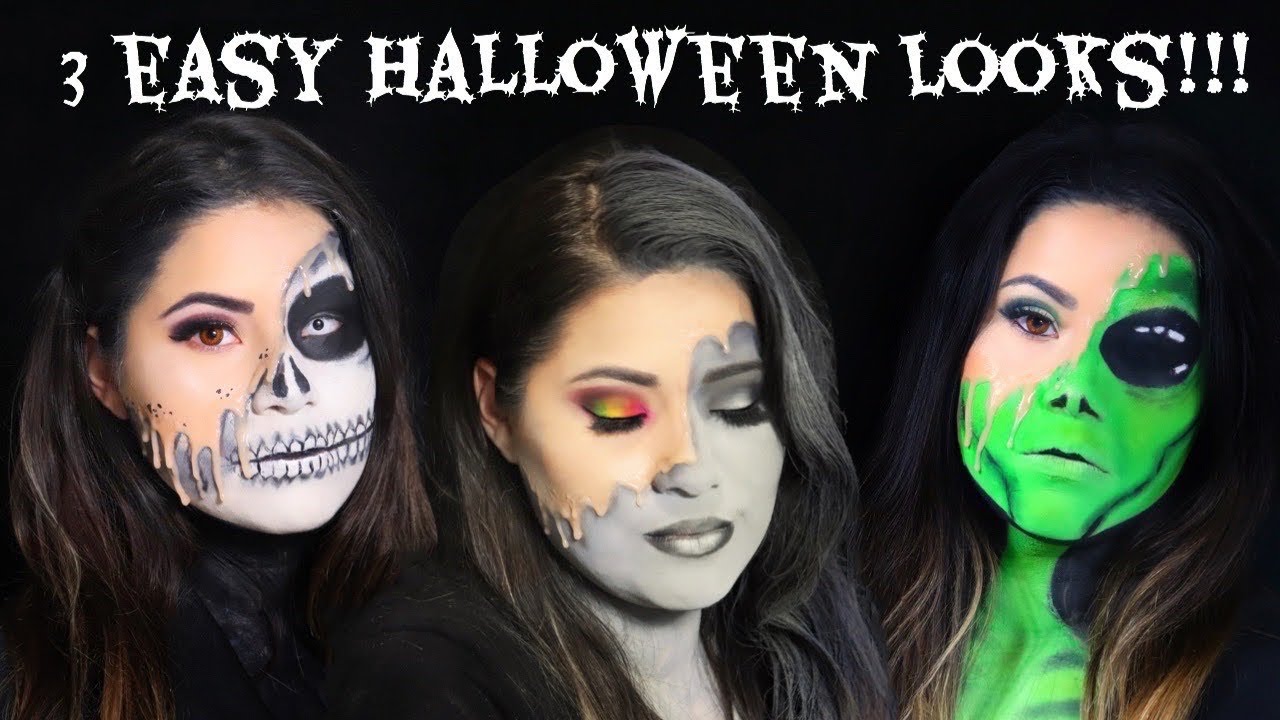 3 Easy Drip Face Looks | Foundation Dripping Face | Easy Halloween ...
