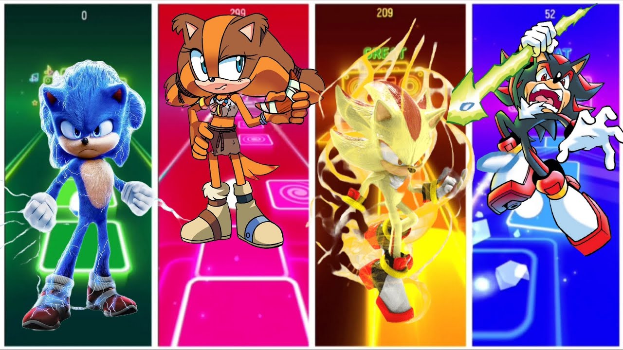 Sonic 🔴 Super Sonic 🔴 Shadow 🔴 Recoloring Sonic || Tiles Hop EDM Rush ...