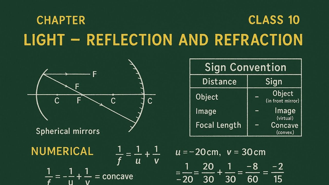 Light Reflection and Refraction l class 10th l numericals l spherical ...