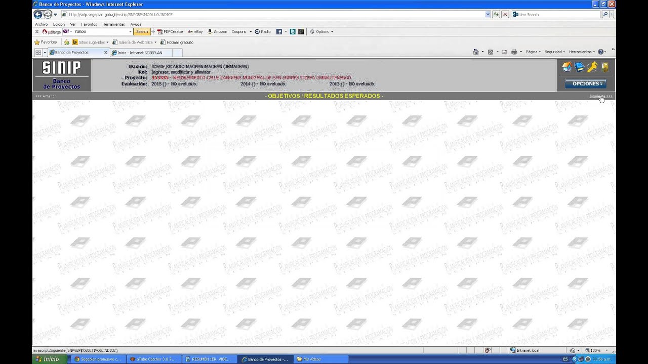 VIDEOTUTORIAL INGRESO DE PROYECTOS AL SNIP NO. 4 DE 4 - YouTube