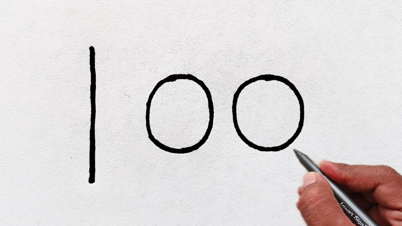 How to draw Owl From Number 100 | Easy Owl Drawing For Beginners ...