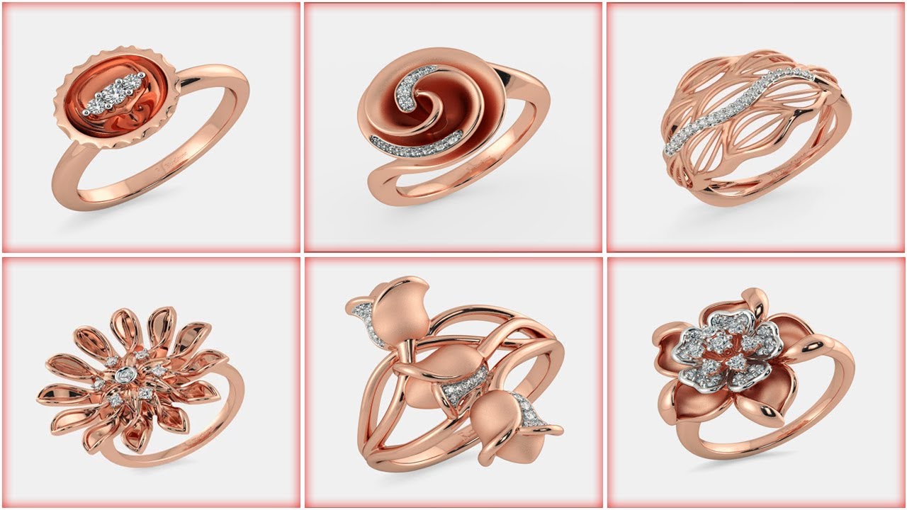 Rose Gold Rings Designs - YouTube