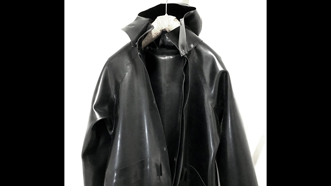 HEAVY RUBBER RAINCOAT 1mm 7kg EPDM (NPDM?) RUBBER UNLINED HOODED BLACK ...