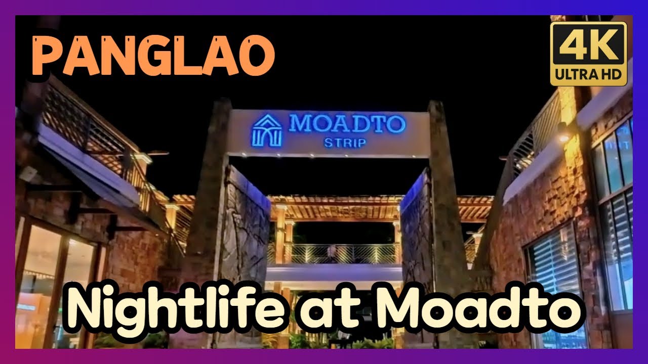 Nightlife at Moadto Strip Mall Panglao Bohol Evening Tour - YouTube