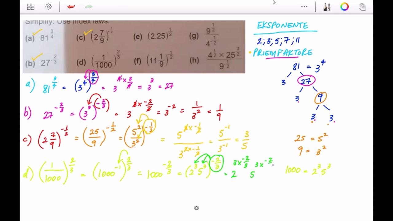 Wiskunde in Afrikaans - Graad 9 - Eksponente - Oefeninge - YouTube