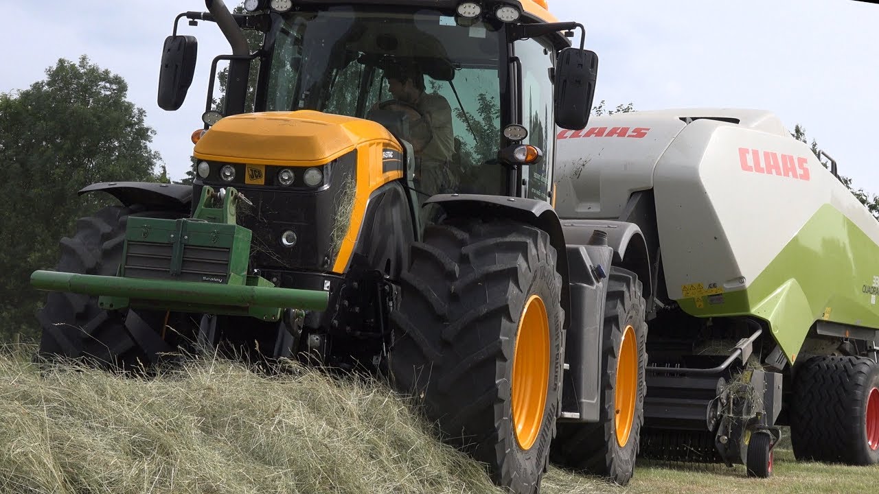 JCB and CLAAS, HIGH SPEED HAY MAKING! - YouTube