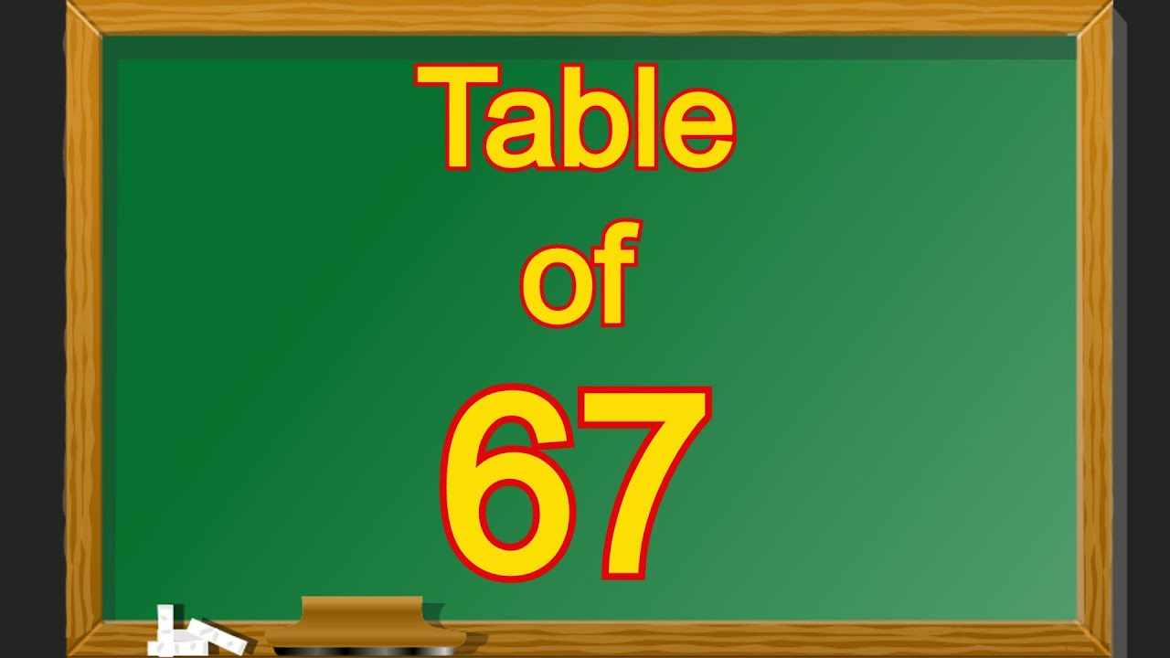Table Of 67 Multiplication Table Sixty Seven 67 Ka Table 67 Ka
