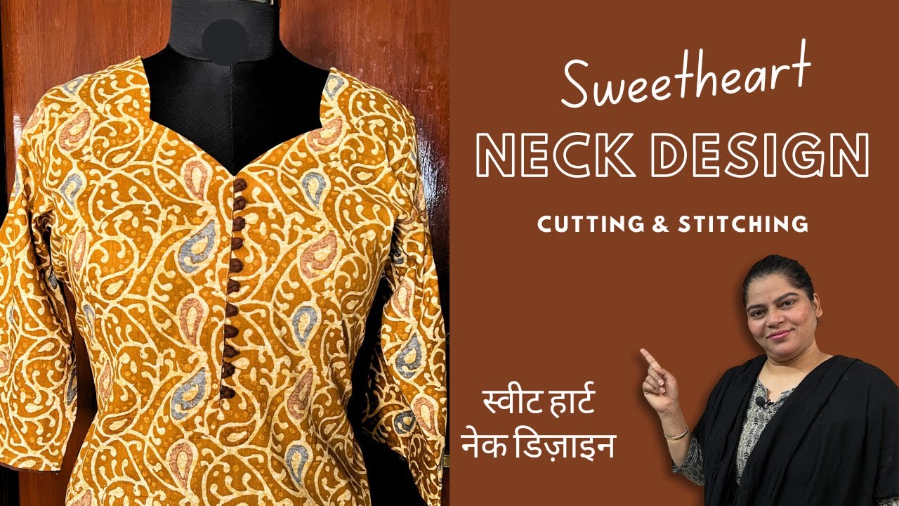 SweetHeart Neck Design Cutting and Stitching | Neck Design | Sweetheart ...