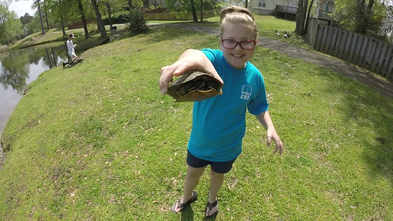 Alyssa's First Bass plus a Turtle! - YouTube