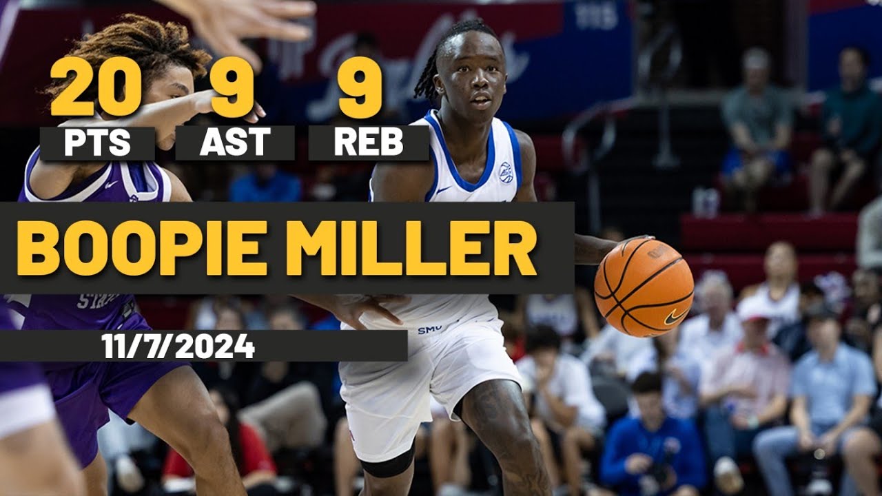 Kevin “Boopie” Miller SMU Mustangs 20 PTS 9 REB 9 AST vs Florida A&M ...