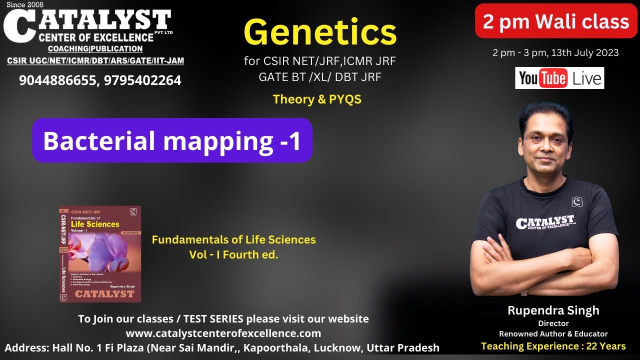Bacterial mapping -1 | CSIR NET Life sciences | Catalyst COE - YouTube