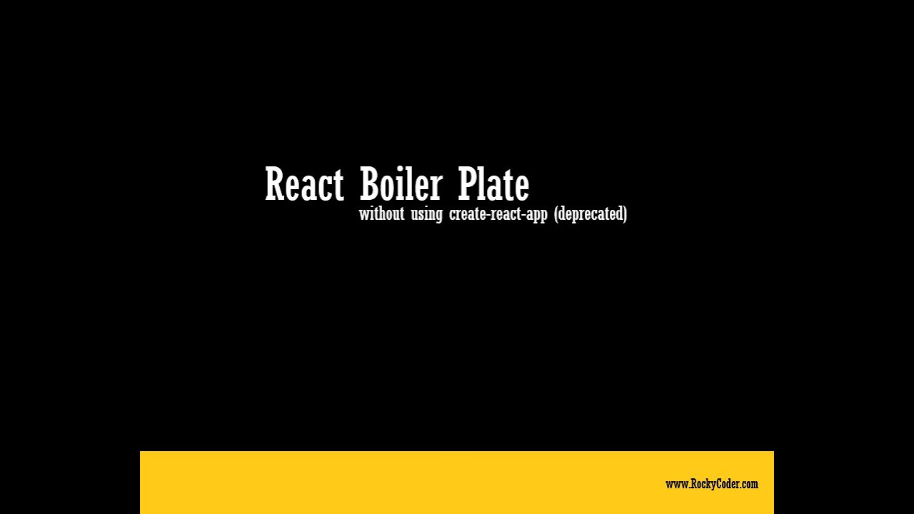 React boiler plate without create-react-app - YouTube