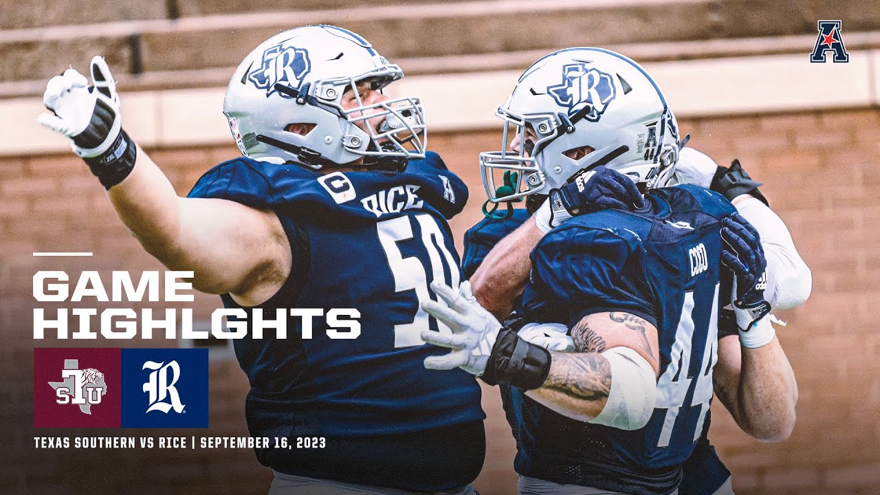 Game Highlights: Rice 59, Texas Southern 7 Football (September 16, 2023 ...