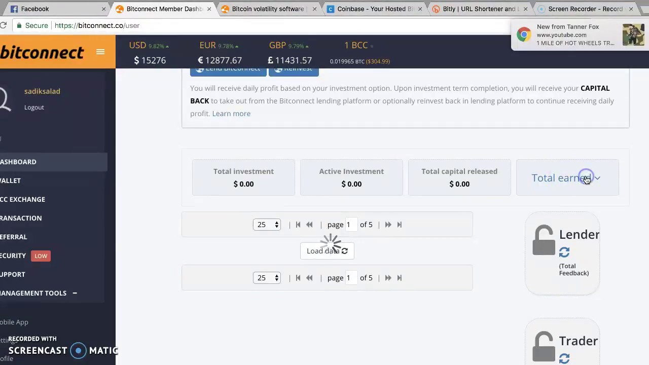 My First $100 Loan With BitConnect! (Day 1) - YouTube