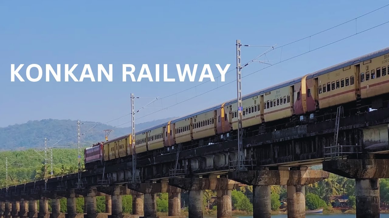 06602 Mangaluru Madgaon Passenger train crossing Aghanashini Bridge ...