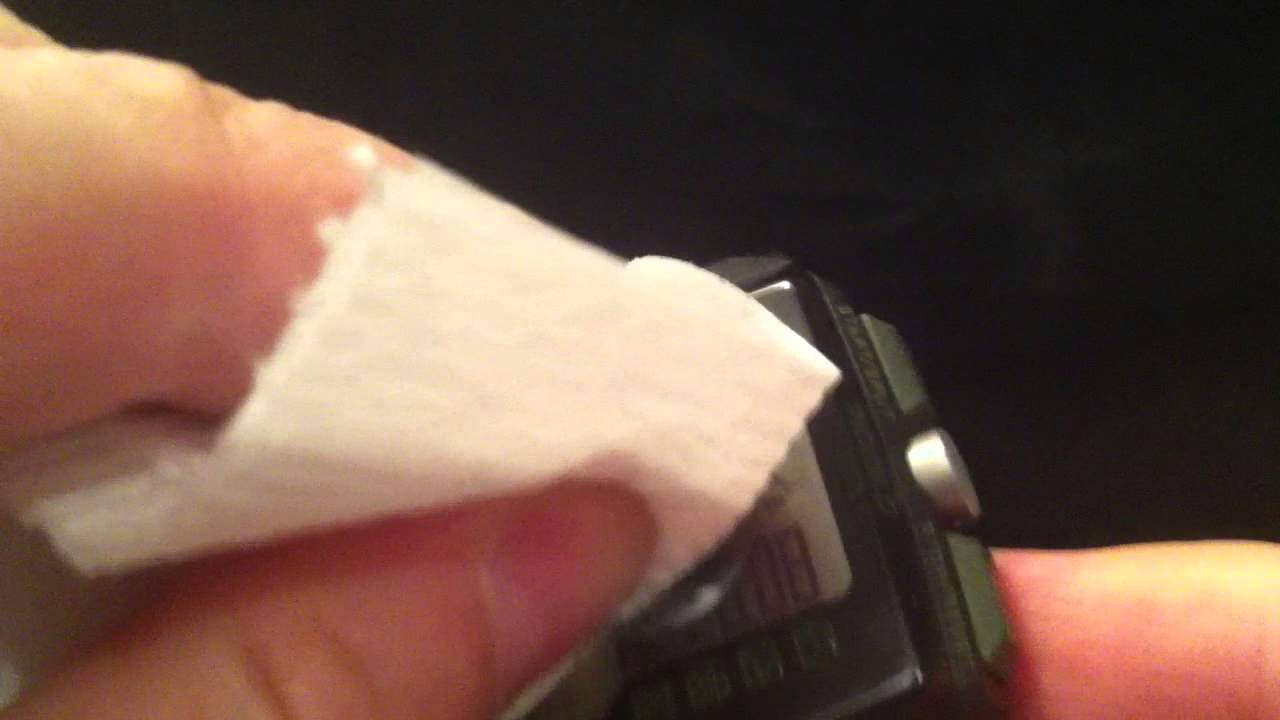 Removing scuff from watch screen with toothpaste - YouTube