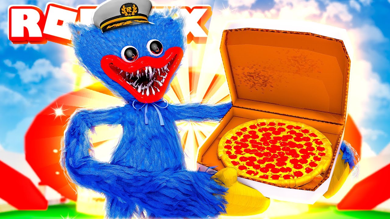 HUGGY WUGGY Works at a PIZZA PLACE in ROBLOX - YouTube