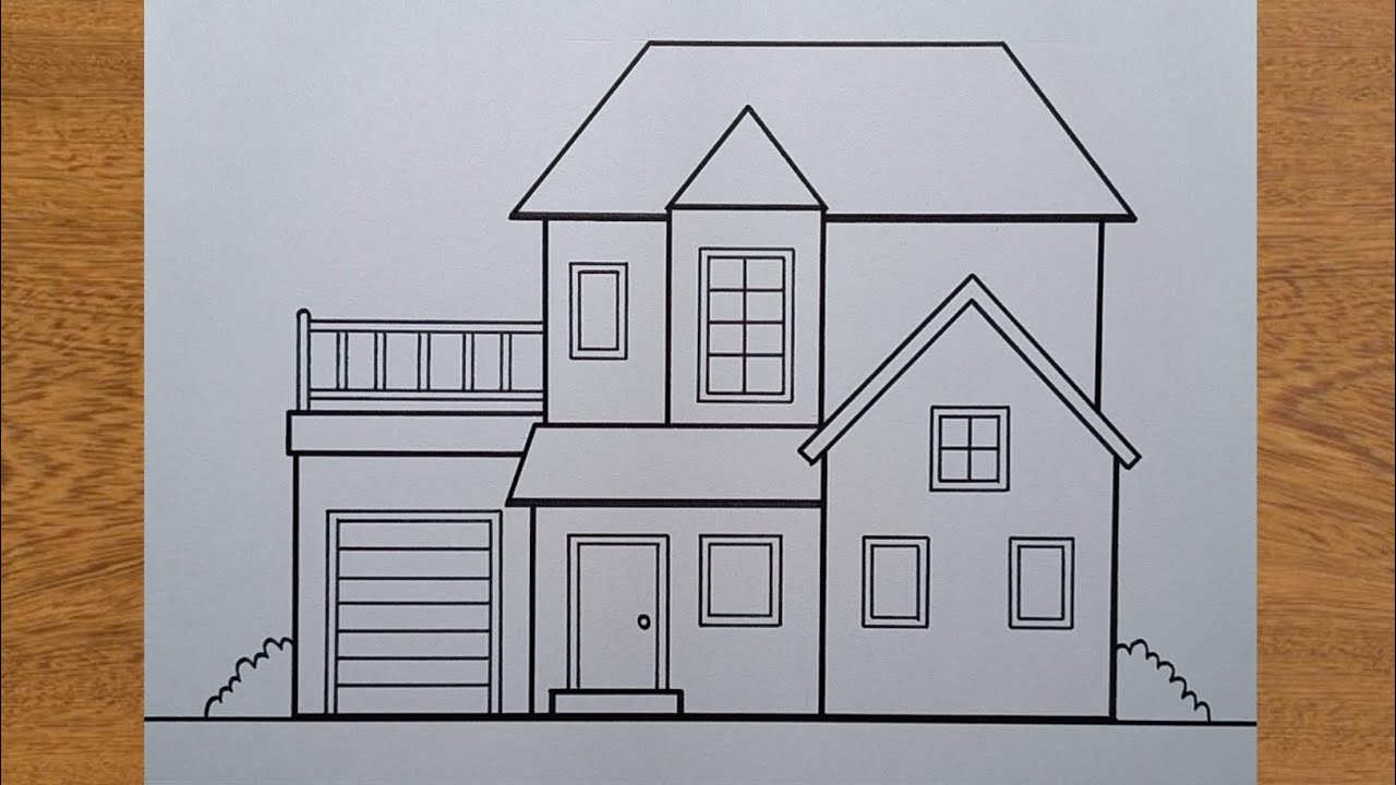 How to Draw a House || For Beginners || Easy House Drawing - YouTube