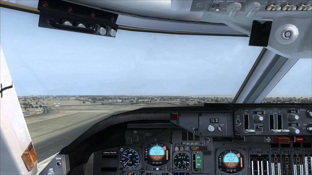 Cockpit 747-200 take off Dubai Airport - YouTube