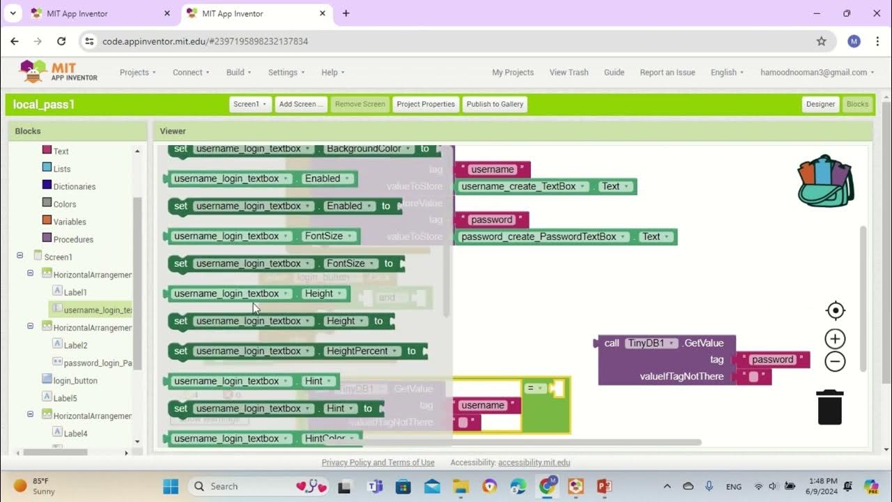 local login using tiny Database || App Inventor 2 - YouTube