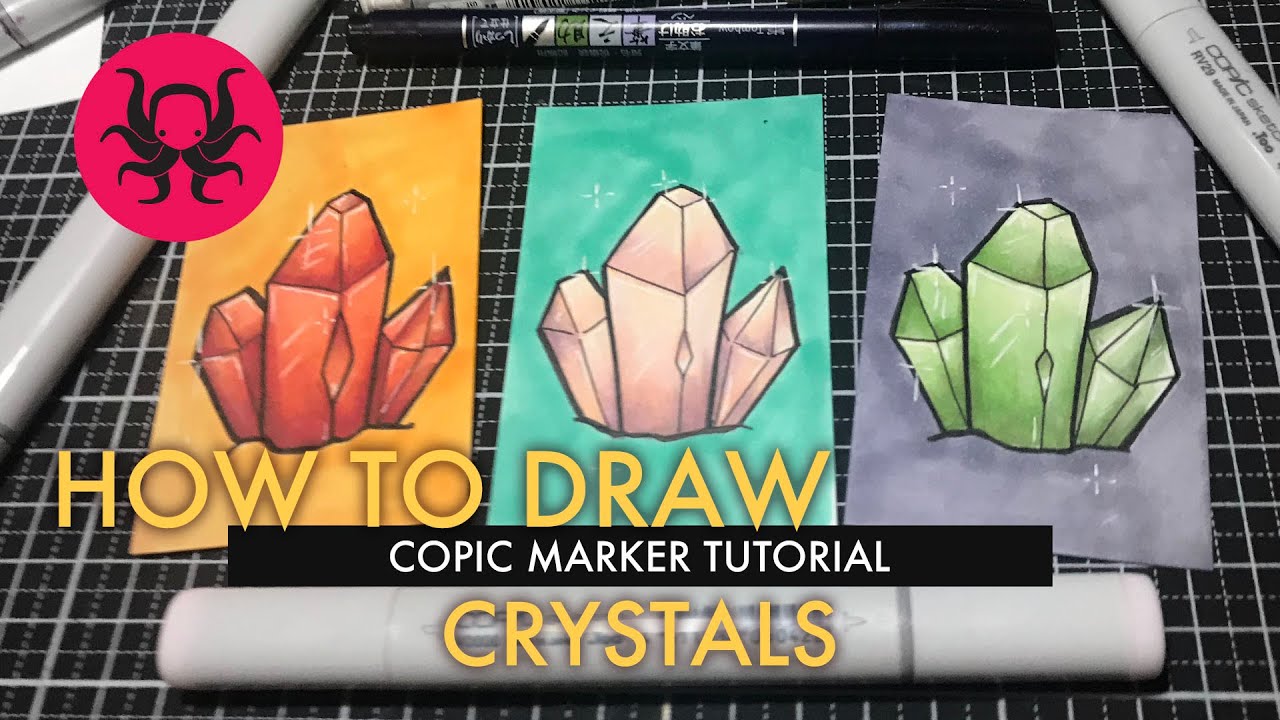 How to Draw Copic Marker Crystals - YouTube