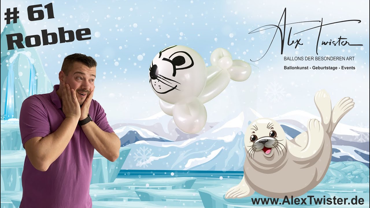 Mach die Robbe, Robbe ?! Ballonmodellage Anleitung # Robbe - Balloon ...