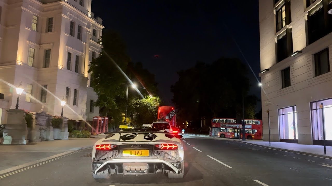 Lamborghini Aventador SV Roadster POV Night Drive! Loud Accelerations ...
