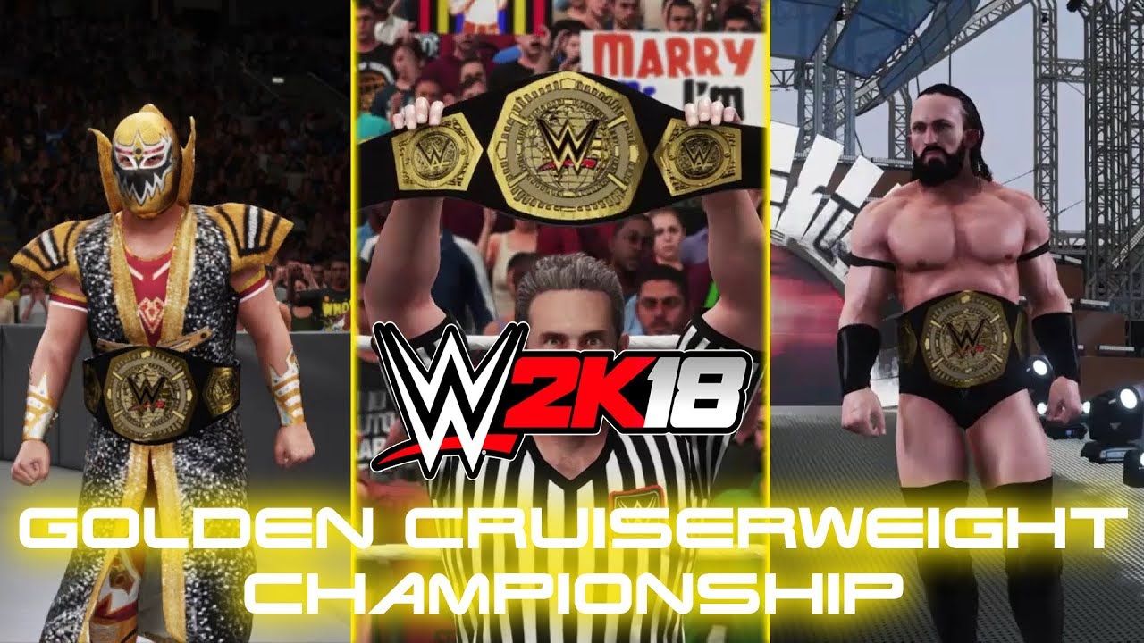 WWE 2K18 Custom Championship - Golden Cruiserweight Championship - YouTube