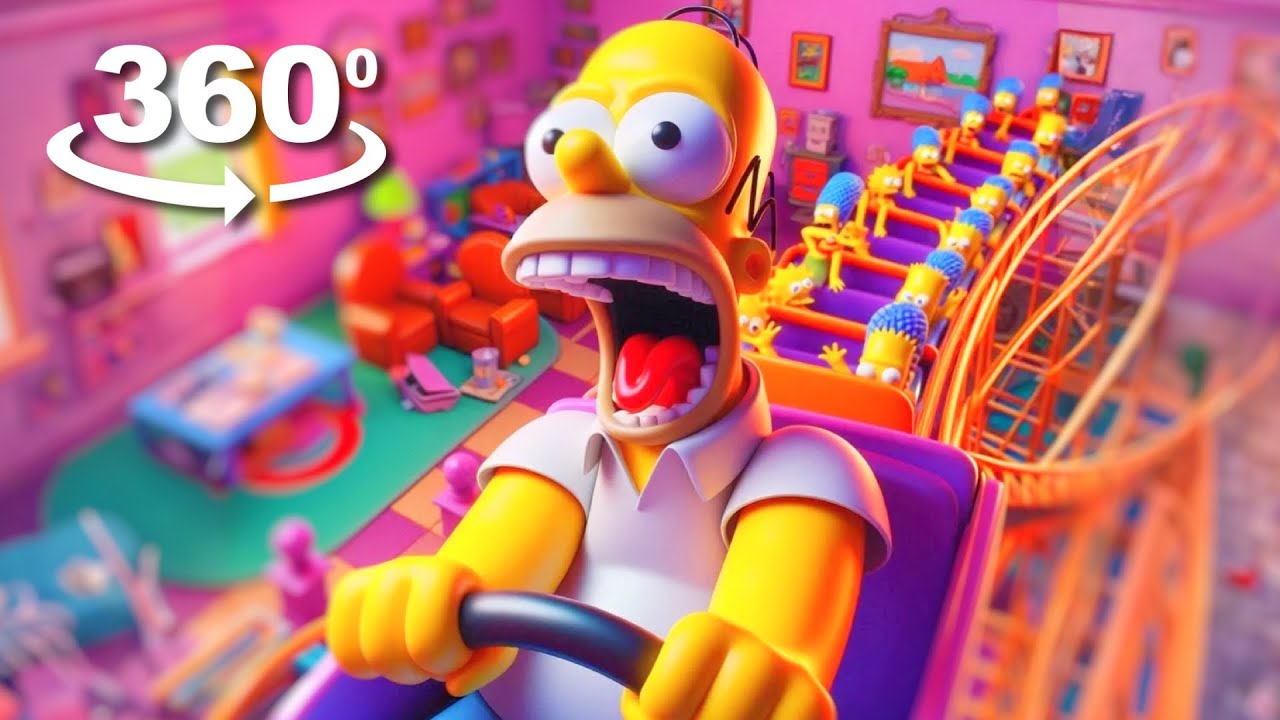 Experience THE Simpsons 360 Degree Roller Coaster Ride! - YouTube