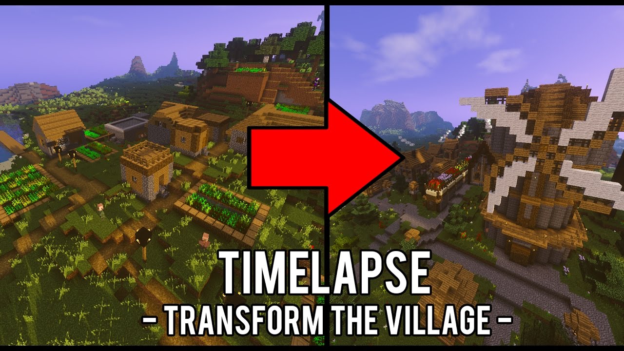 Minecraft Timelapse | Transform a Village (Simple Build) - YouTube