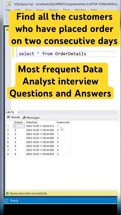 Find All The Customers Who Placed Order On Two Consecutive Days Shorts Coding Sql Sqlqueries 8035