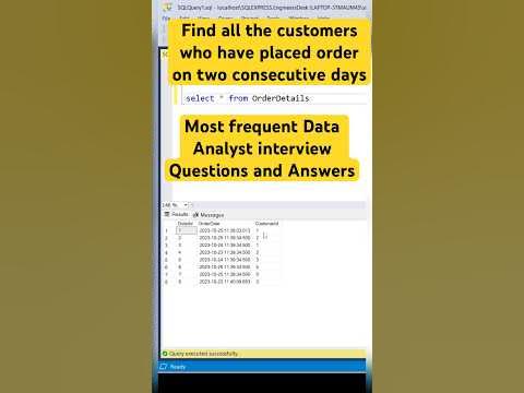 Find all the customers who placed order on two consecutive days #shorts #coding #sql #sqlqueries ...