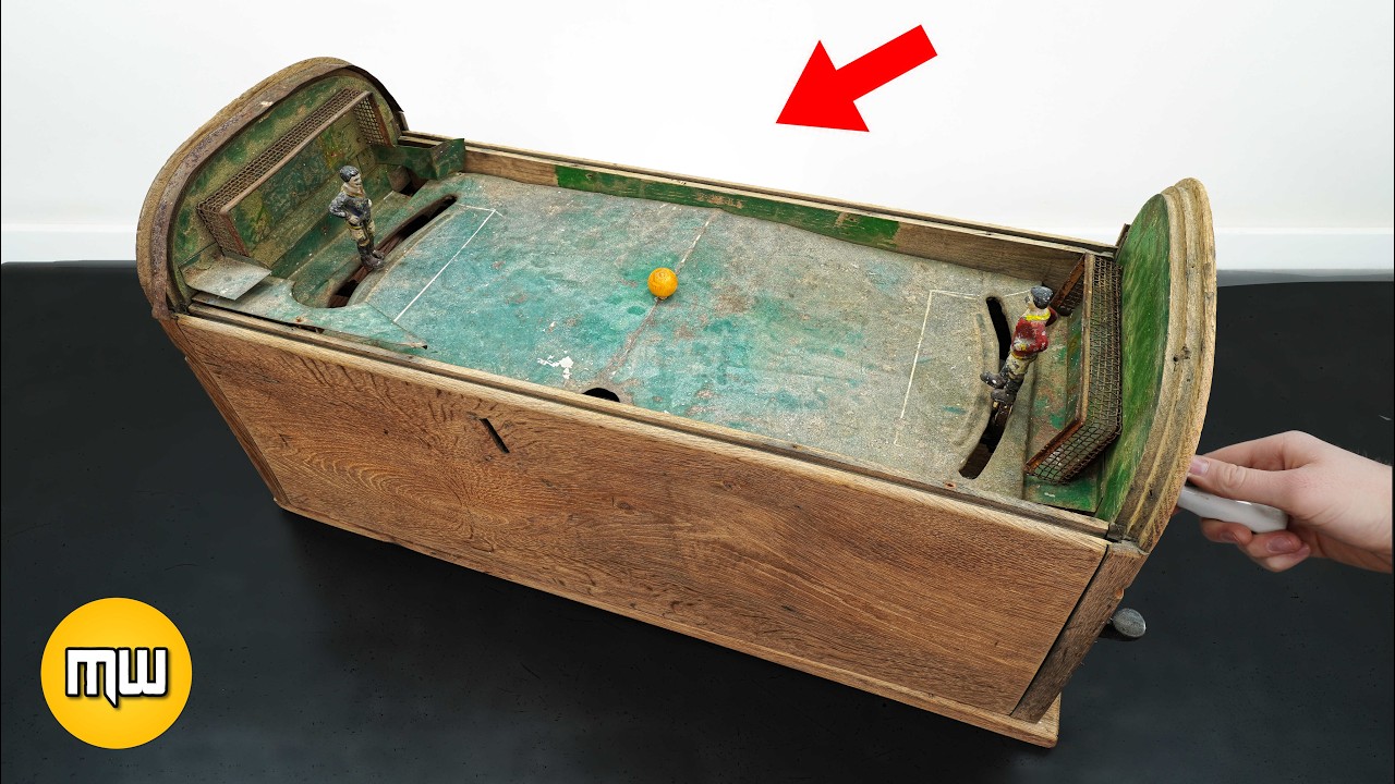 Restoration old Football arcade machine from 1920s - YouTube