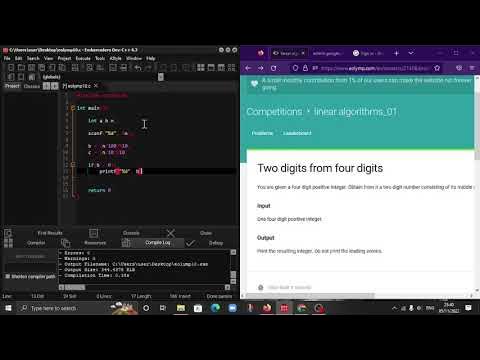 "Two digits from four digits" in C programming language. #Eolymp problem 949. - YouTube