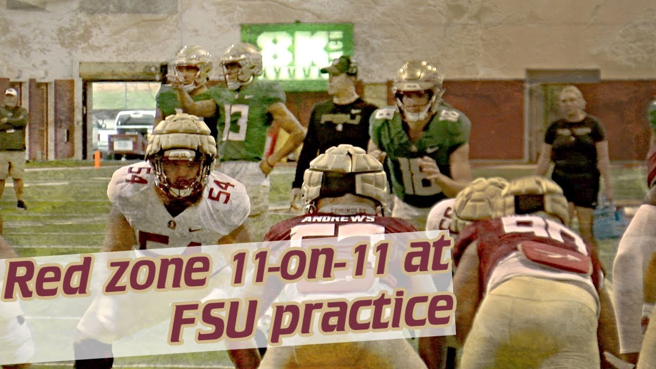 FSU football spring practice footage; offense shines in red zone - YouTube