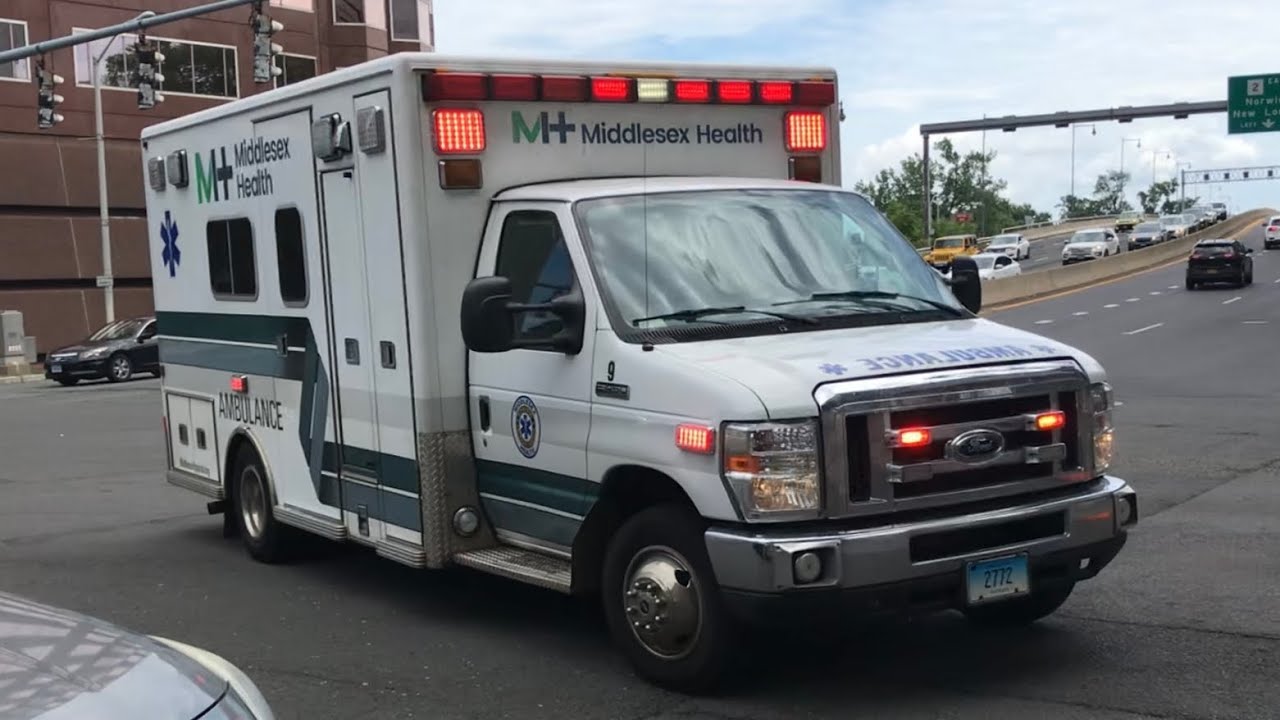 *EXCLUSIVE* Middlesex Health Ambulance 9 transporting Priority 1 with ...